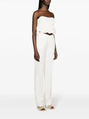 GENNY Ruched-appliqué Strapless Blouse