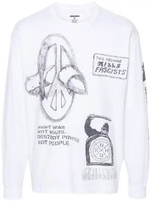 NEIGHBORHOOD Hand-drawn Long-sleeved T-shirt - White