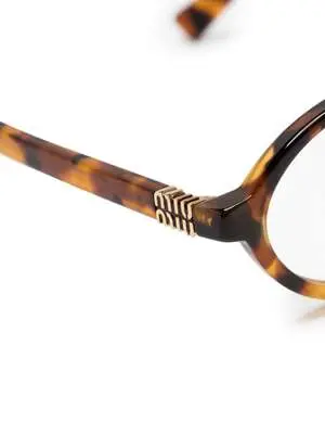 Miu Miu Oval-frame Glasses - Brown