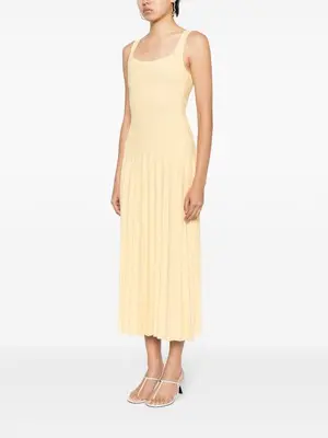 Staud Ellison Pleated Midi Dress - Yellow