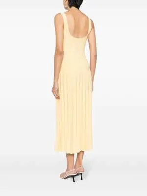 Staud Ellison Pleated Midi Dress - Yellow