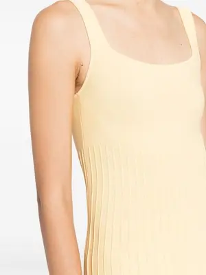 Staud Ellison Pleated Midi Dress - Yellow