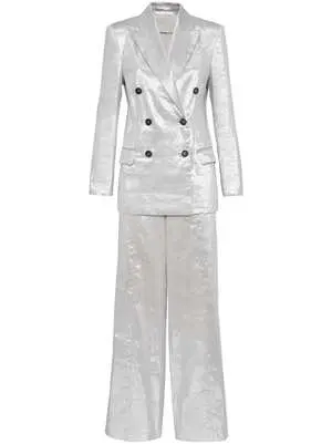 Brunello Cucinelli Metallic Linen-blend Suit