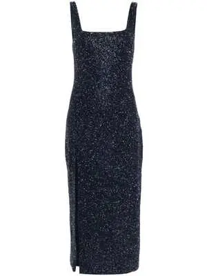 Staud Le Sable Glitter Midi Dress - Blue