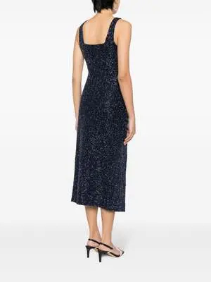 Staud Le Sable Glitter Midi Dress - Blue