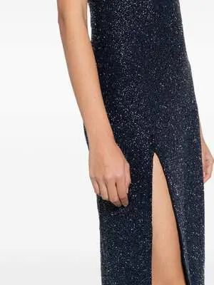 Staud Le Sable Glitter Midi Dress - Blue