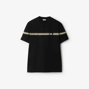Burberry Striped Cotton T-shirt Black