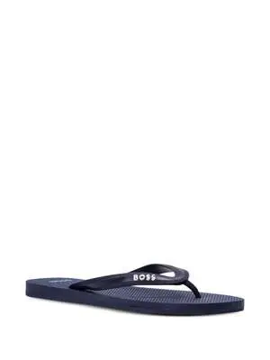 BOSS Italian-made Flip Flops With Contrast Logo Detail
