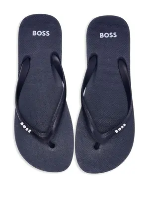BOSS Italian-made Flip Flops With Contrast Logo Detail
