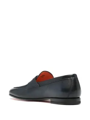 Santoni Penny-slot Leather Loafers - Blue