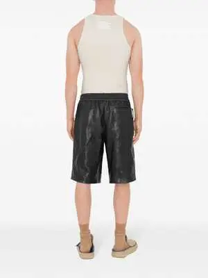 Burberry Grained-effect Leather Shorts