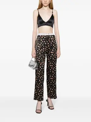 FLEUR DU MAL Charm-print Satin Trousers