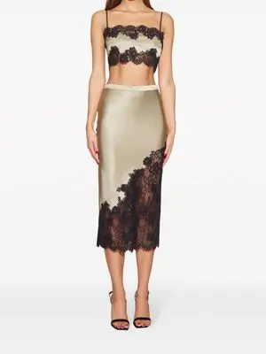 FLEUR DU MAL Lace Bandeau Top - Green