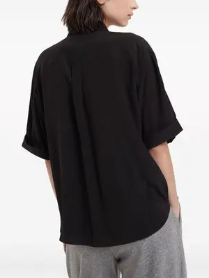 Brunello Cucinelli Monili-bead Embellished Silk Shirt - Black