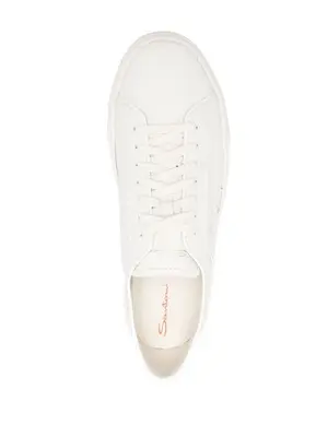Santoni Logo-print Leather Sneakers