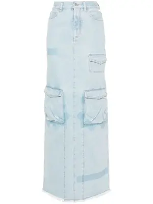 Gcds Cargo Denim Maxi Skirt