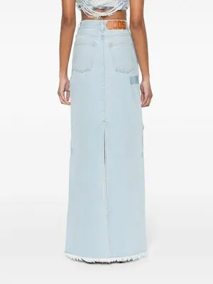Gcds Cargo Denim Maxi Skirt
