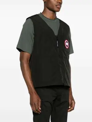Canada Goose Logo-patch Zip-up Vest - Black