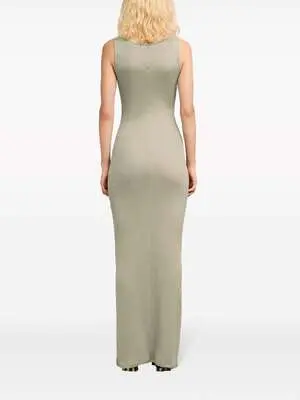 AMI Paris Ribbed Cotton Maxi Dress - Green