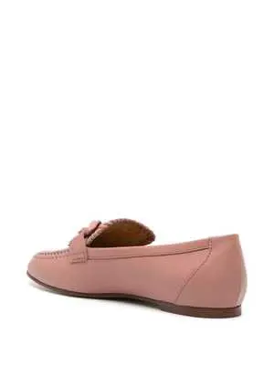 TOD'S Braided Leather Loafers - Pink