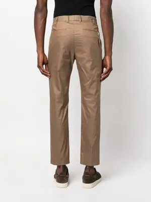 PT TORINO Cropped Slim-fit Chinos - Brown