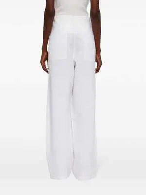 FERRAGAMO Patch-detail Linen-blend Trousers