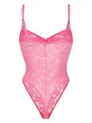FLEUR DU MAL Le Stretch Lace Bodysuit - Pink