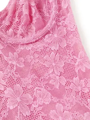 FLEUR DU MAL Le Stretch Lace Bodysuit - Pink