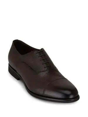 Santoni Grained-leather Oxford Shoes - Brown