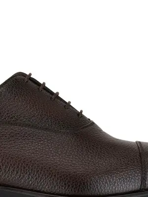 Santoni Grained-leather Oxford Shoes - Brown