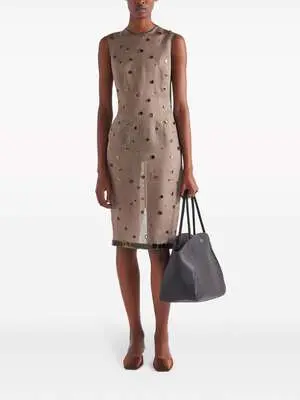 Prada Eyelet-embellished Silk Dress