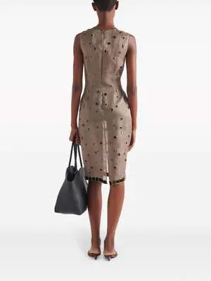 Prada Eyelet-embellished Silk Dress