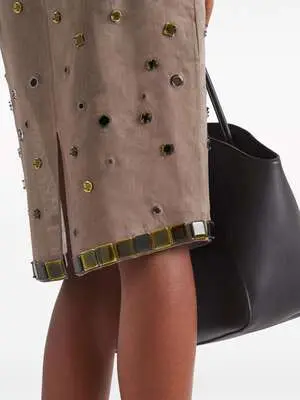 Prada Eyelet-embellished Silk Dress