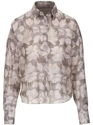 Brunello Cucinelli Floral-print Silk Shirt