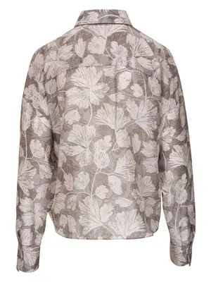 Brunello Cucinelli Floral-print Silk Shirt