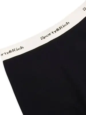 SPORTY & RICH Serif-logo Ribbed Leggings