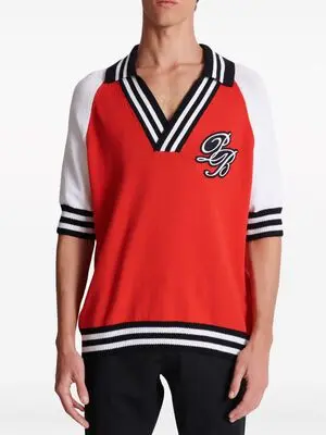 Balmain Signature Knitted Polo Top