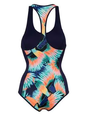 DUSKII Abstract-print Racerback One-piece Swimsuit