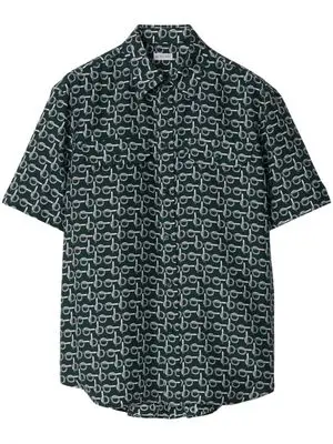 Burberry B Printed Silk Shirt - Green