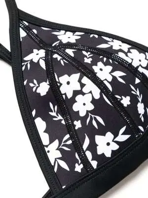 DUSKII Triangle-cup Floral-print Bikini Top