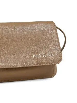 Marni Logo-embroidered Leather Shoulder Bag