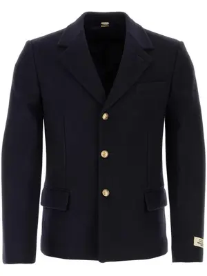 Gucci Wool Single-breasted Blazer With Embossed Buttons