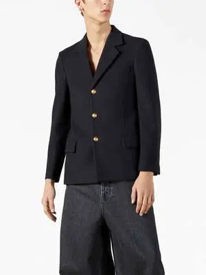 Gucci Wool Single-breasted Blazer With Embossed Buttons