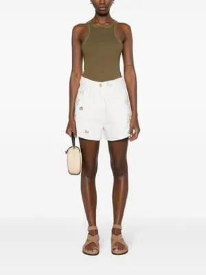 FORTE_FORTE Embroidered Denim Shorts