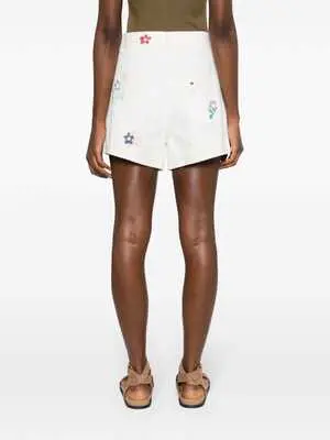 FORTE_FORTE Embroidered Denim Shorts