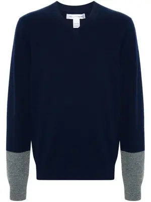 Comme Des Garçons Shirt Forever Colour-block V-neck Sweater
