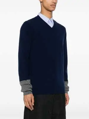Comme Des Garçons Shirt Forever Colour-block V-neck Sweater