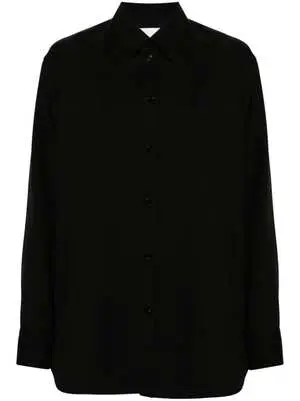 JIL SANDER Long-sleeve Wool Shirt - Black