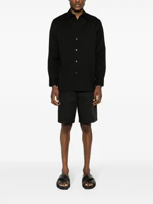 JIL SANDER Long-sleeve Wool Shirt - Black