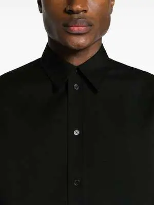 JIL SANDER Long-sleeve Wool Shirt - Black